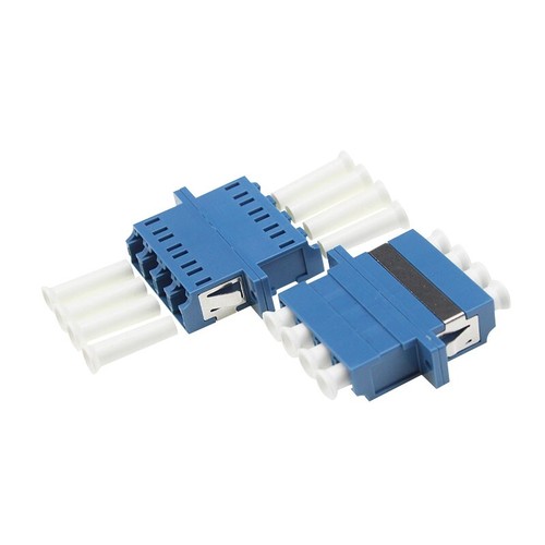 100pcs LC SM Quad Plex 4C Symmetrical Adapter with ear Flange Connector ...
