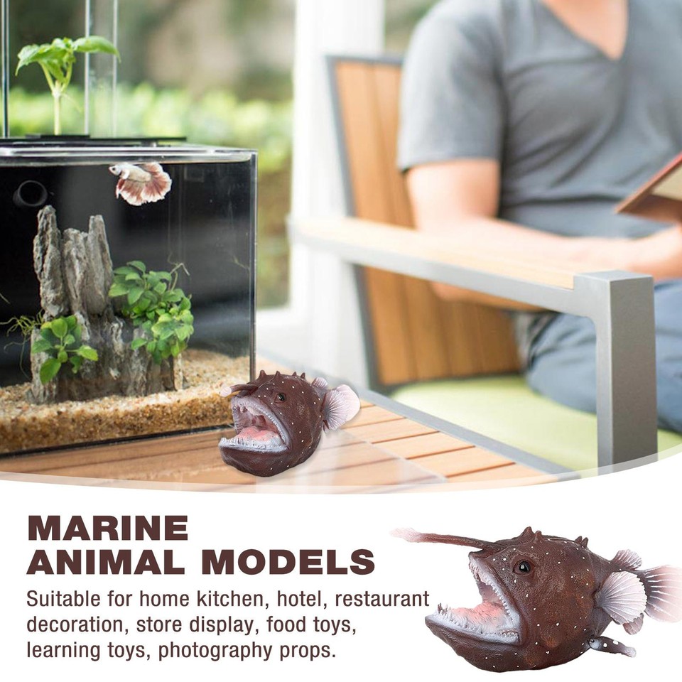 Simulation Mini Angler Fish Figure Ocean Animal Model Kids Education ...