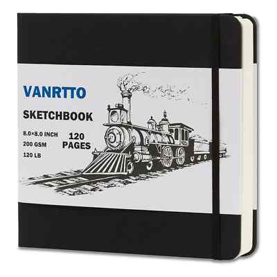 Hardcover Sketch Book, Square Sketchbook with 120LB/200GSM Thick ...