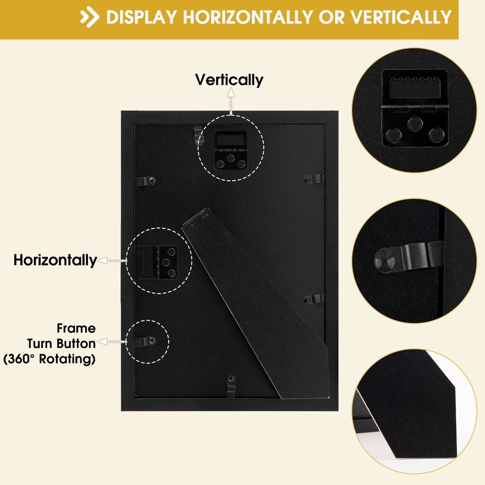 5x7 Double Picture Frame Display Two 5x7 Photos Solid Wood Real Glass ...