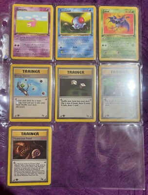 Pokemon Fossil 1st Edition Trainer #60 GAMBLER Nm-MINT never used ...