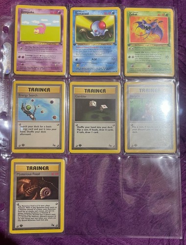 Pokemon Fossil 1st Edition Trainer #60 GAMBLER Nm-MINT never used ...