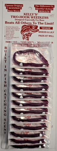 Kelly's® Two-Hook Weedless Wine White Lures 12PK Pre-Rigged Plastic ...