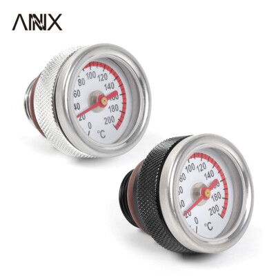 M20x1.5 Motorcycle Oil Temp Temperature Gauge Filler Cap 0-200 Celsius ...