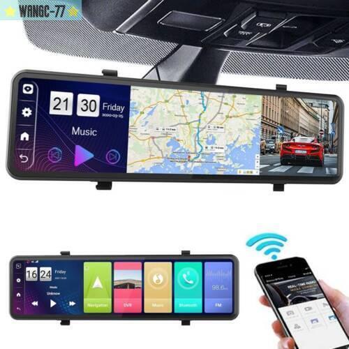 360° Panoramic 4G Car Dash Cam Rearview Mirror Cameras Android 8.1 GPS ...