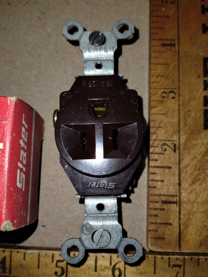 SLATER S-321-BR Single Receptacle 2 Pole 3 wire, 15A 125V | eBay