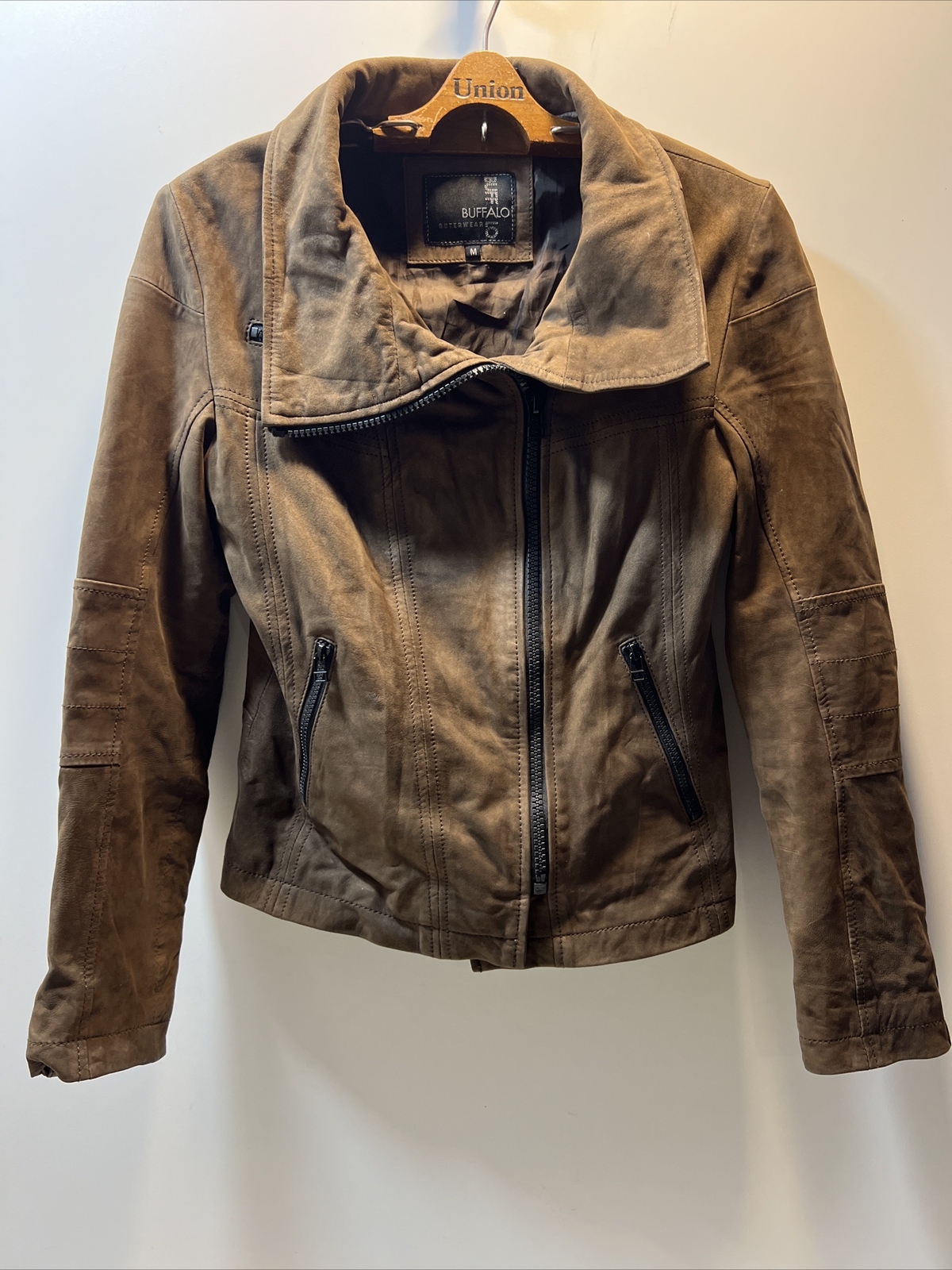 Brown Suede Cafe Racer Bomber Leather Jacket Buffalo … - Gem