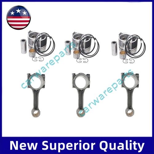3pcs connecting rod+3 set piston for Mitsubishi S3E Engine WS300A Wheel ...