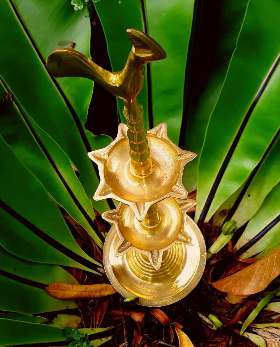 Nikur Brass Lamp Kuthu Vilakku annapakshi Diya,Aarti Temple fast ...