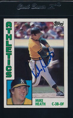 1984 Topps #567 Mike Heath A's Signed Auto *14841 | eBay
