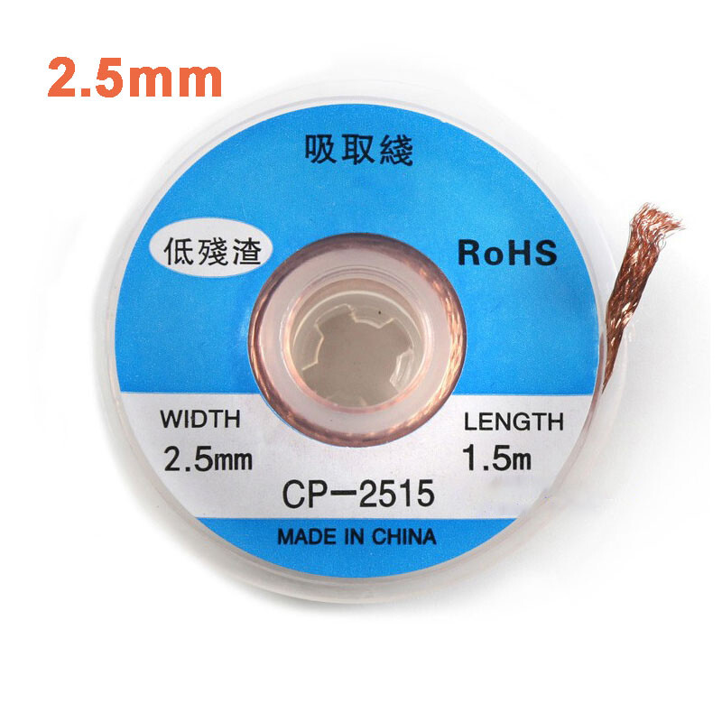 Desolder Desoldering Braid Wick Wire 1.5-3.5mm Mop Solder Sucker Fluxed ...