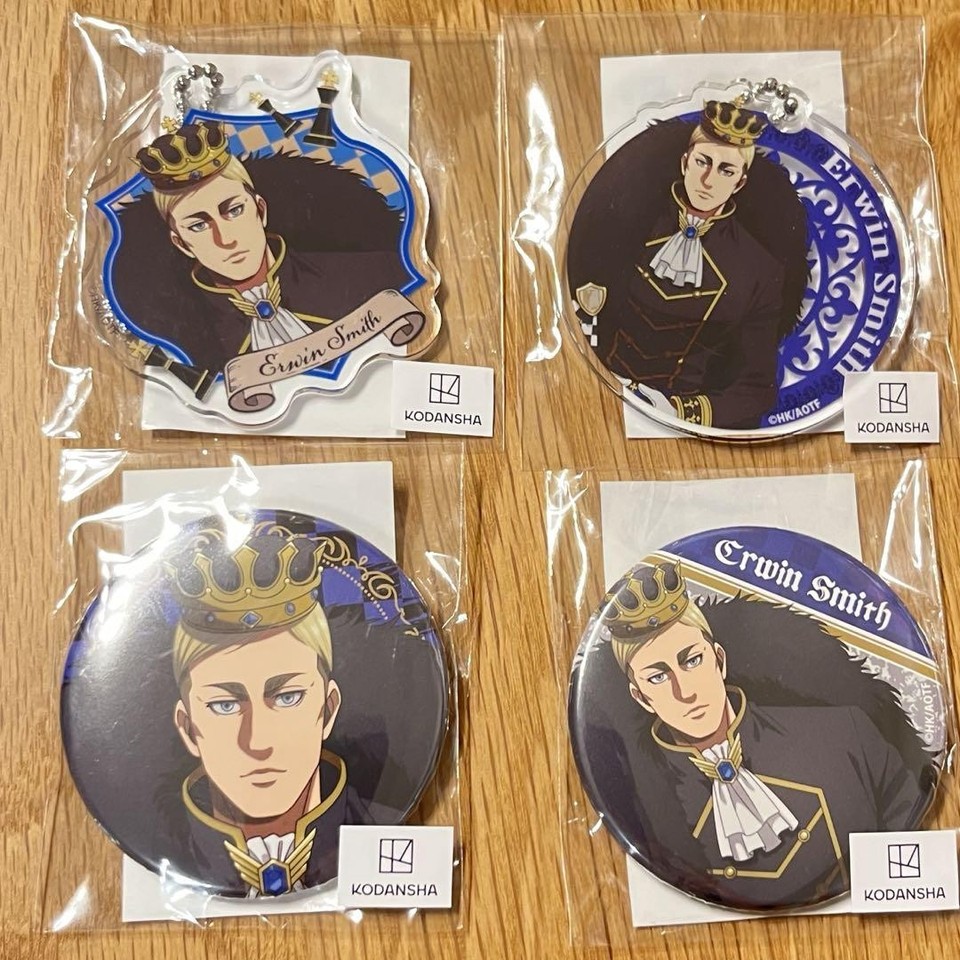 Attack on Titan Erwin Acrylic Keychain & Button Set Chess Style Rare | eBay