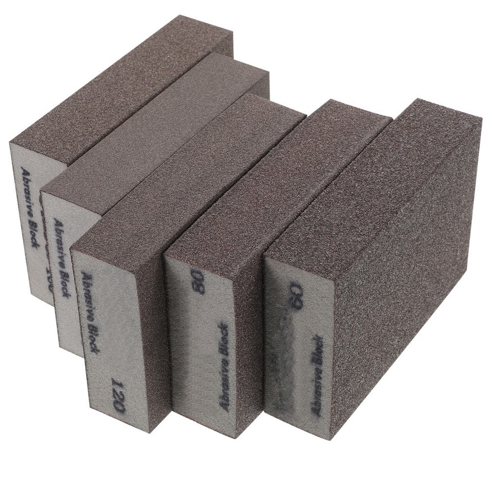 5 Pcs Sponge Sanding Block Polishing Sandpaper Coffee Color Drywall Use ...
