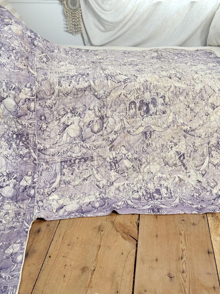 58x48 WEDDING GIFT IDEA antique French toile purple Romantic unique ...