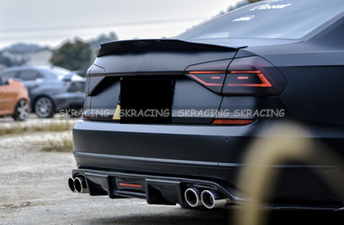 Fits For Volkswagen Passat 2011-2015 ABS Carbon Fiber Look Rear Bumper ...