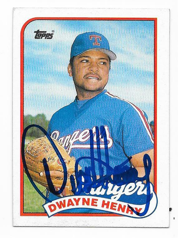DWAYNE HENRY 1989 TOPPS AUTOGRAPHED SIGNED # 496 TEXAS RANGERS | eBay