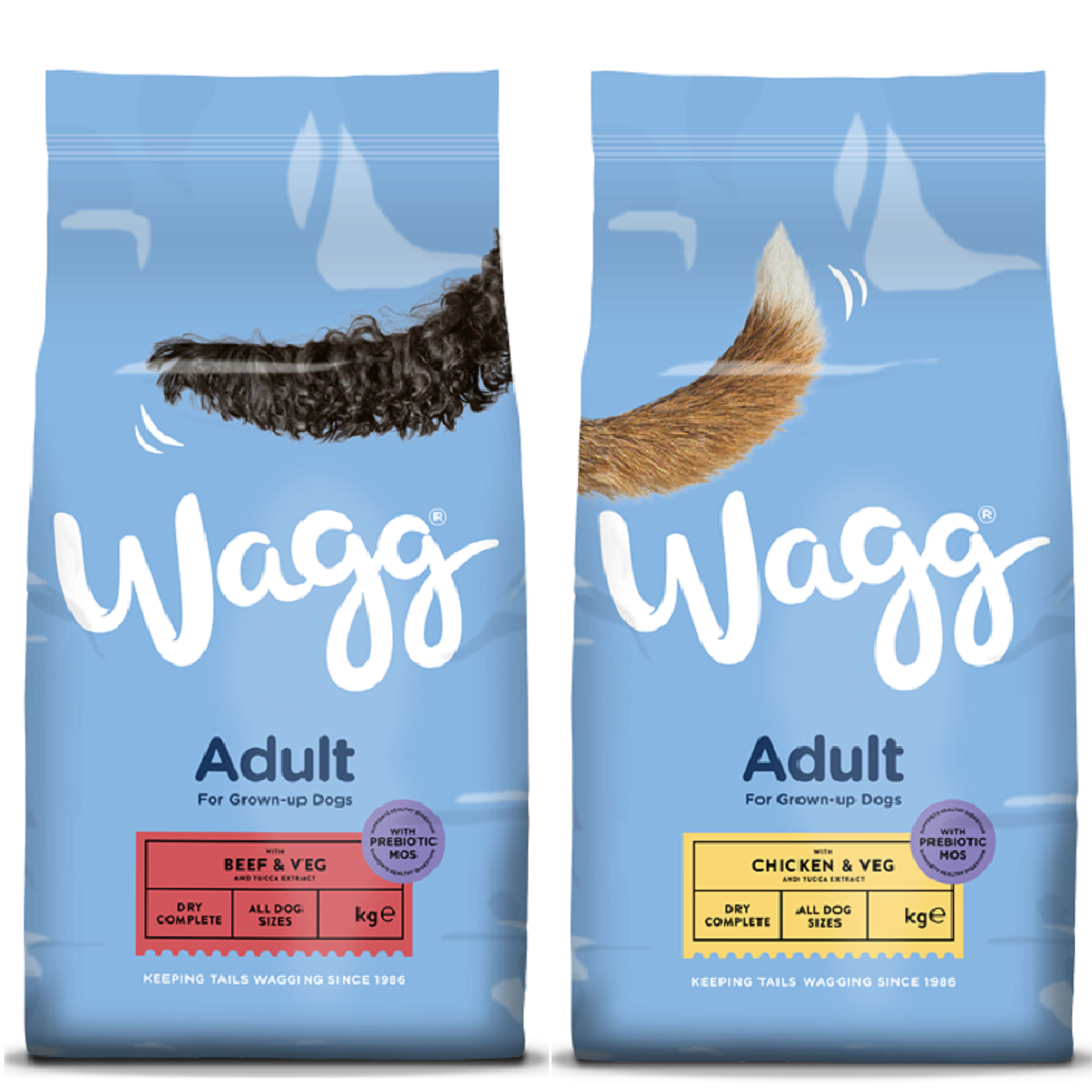 WAGG COMPLETE 1KG 2KG 4KG 12KG adult dry dogs food biscuits bp chicken ...