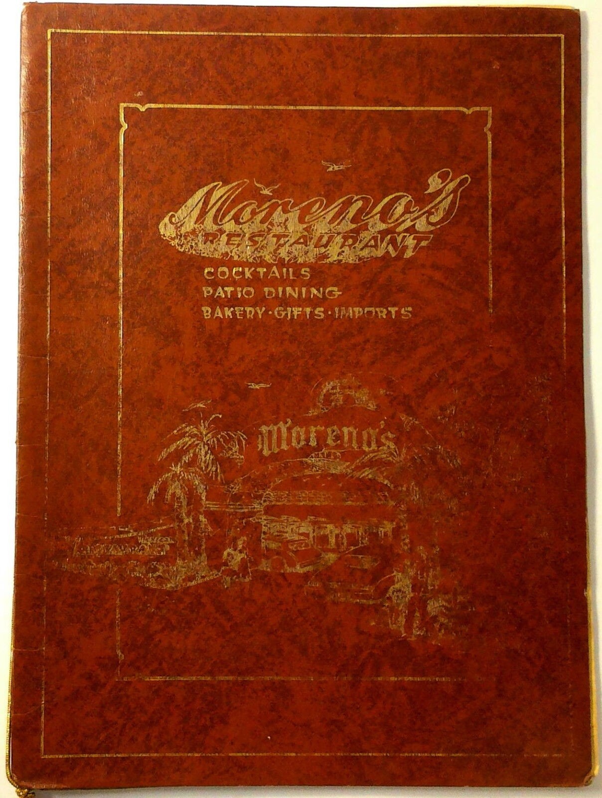 1980's Vintage Large Menu MORENO'S MEXICAN RESTAURANT El Modena Orange ...