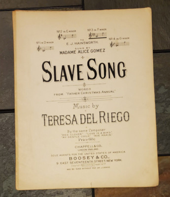 Teresa Del Riego Slave Song Antique Sheet Music | eBay