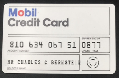 Vintage 1977 Mobil Gas Station Oil Credit Card CC | eBay