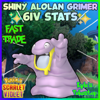 6IV 🌟SHINY🌟 ALOLAN GRIMER POKEMON SCARLET & VIOLET EV'D BATTLE READY 🚀 ...