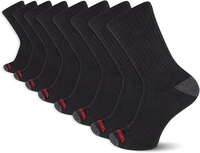 New WOLVERINE Men's Shoe Size 7-12 Heavy Duty Crew Work Socks Black 8 ...