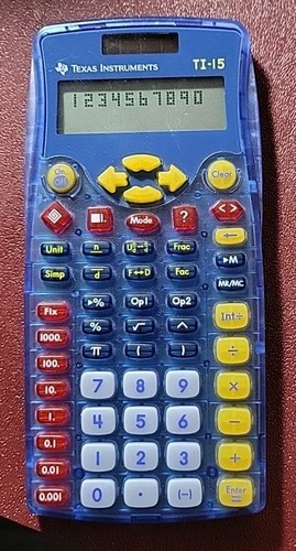 Texas Instruments TI-15 Scientific Calculator - Tested With Hard Cover ...