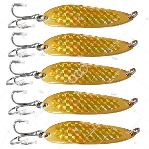5pcs 1oz Gold Chrome crocodile Spoon trolling flutter Casting Jigs ...