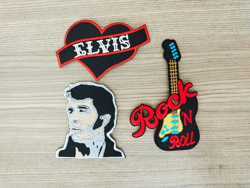 3pcs Singer Rock Elvis King of Rock and Roll Pop Patch Embroidered or ...