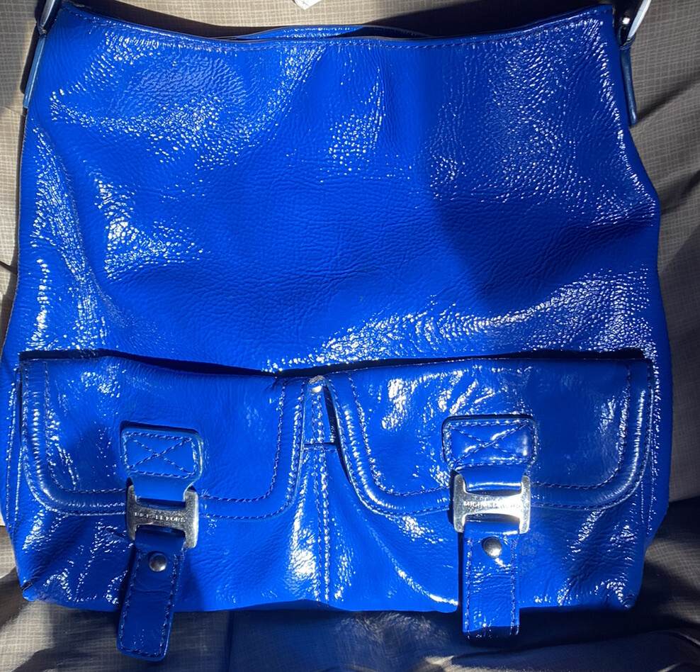 Michael Kors Blue Patent Leather Ranger handbag - Gem