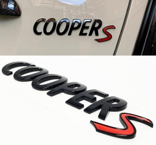 Black Cooper S Rear Badge Emblem Decal Letters Sticker For Mini Boot ...