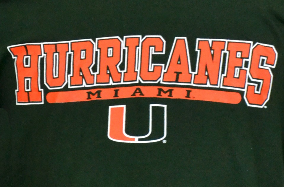 NCAA University of Miami T-shirt Hurricanes Graphic Tee Forrest Green ...