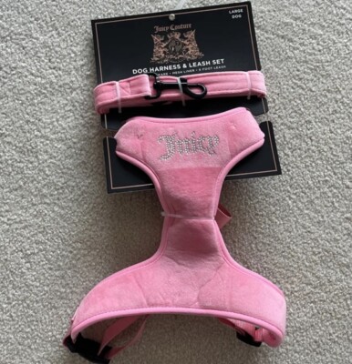NWT! Juicy Couture Pet 6 Ft Velour Dog Leash & Bedazzled Harness Hot ...