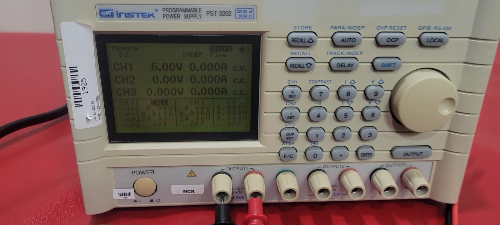 Instek/GW PST-3202 Triple-Output Programmable DC Power Supply, (32V/2A ...