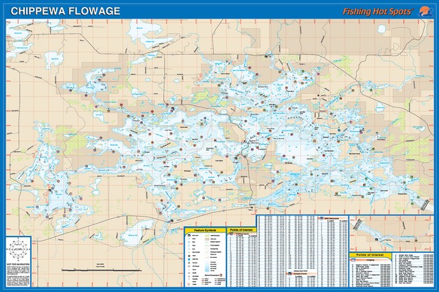 Fishing Hot Spots Deluxe Wisconsin Series Chippewa Flowage Map ...