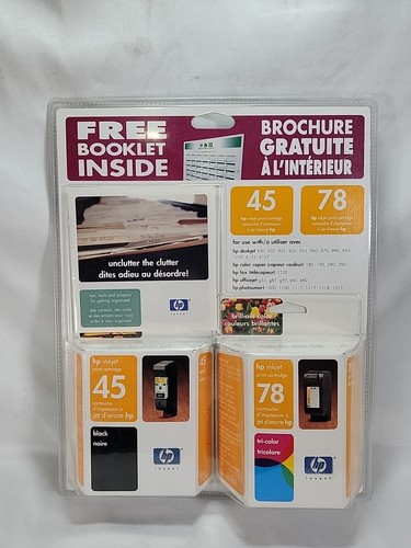 HP Inkjet Print Cartridge Black 45 TriColor 78 Sealed Deskjet Officejet ...