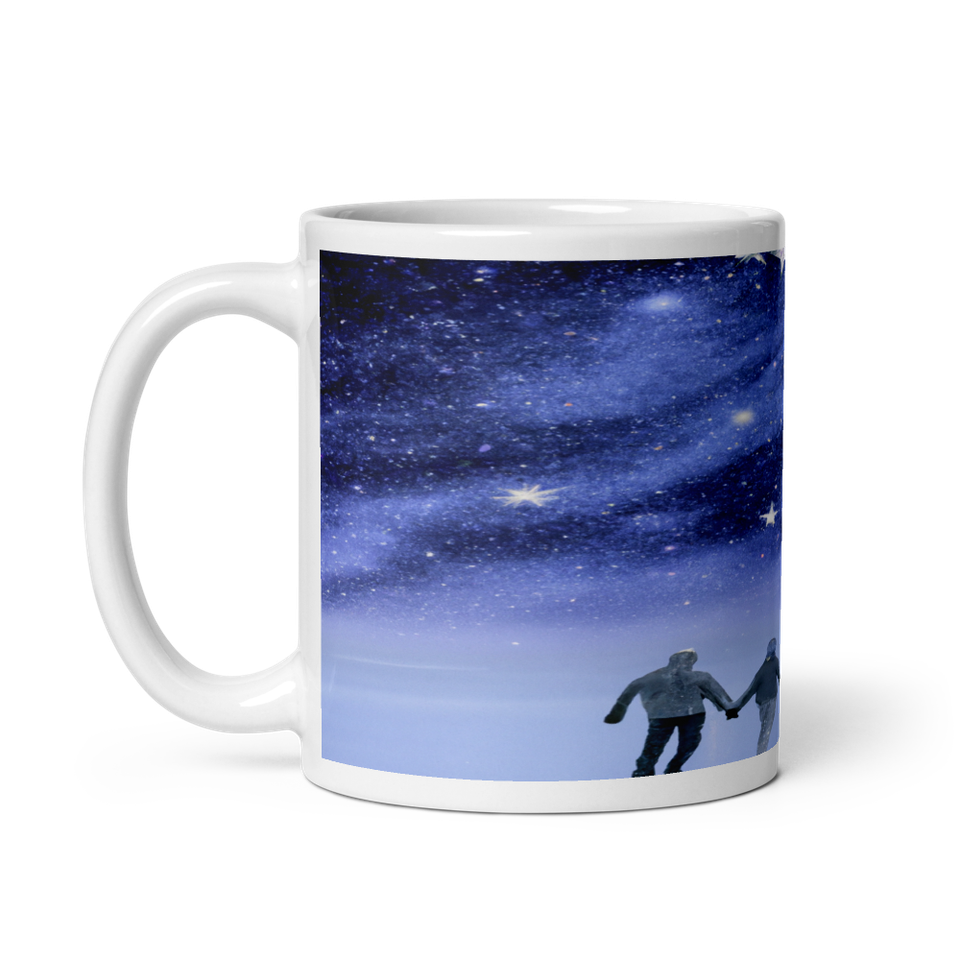 Winter Love Skating under Starry Sky 11oz Ceramic Mug | eBay