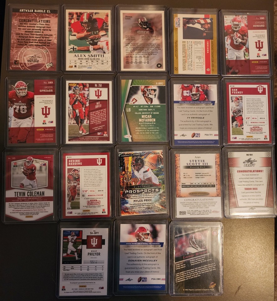 Lot of 18 SIGNED AUTO Indiana Hoosiers 🏈 NCAA IU Football Great Price ...