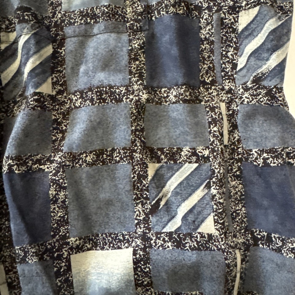 Alan Stuart Banded Polo Shirt Mens XL Blue Abstract Short Sleeve ...