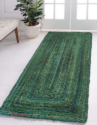 Rug 100% natural cotton handmade reversible modern living area carpet ...