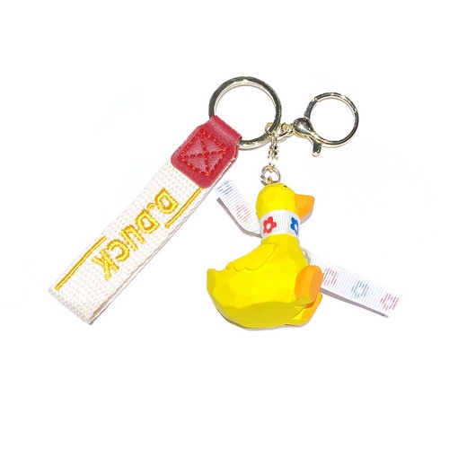 White Yellow Duck Keychain Cute Animal Doll Keyring Girls Bag Pendant ...
