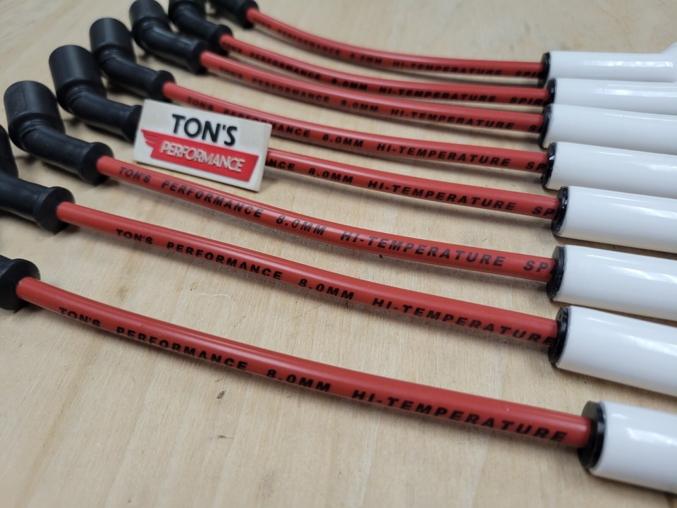 12" Ton's D Red Ceramic LS High Performance Spark Plug Wire Set LS Pro ...