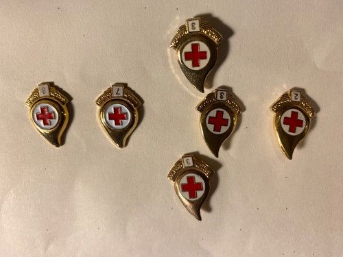 Lot of 6 pieces, AMERICAN RED CROSS BLOOD DONOR PINS 2,3,7,8, lapel/tie ...