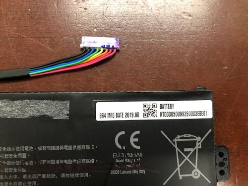 Lot of 3 AC15A3J ACER BATTERY 11.55V 31.8 mAH Pulled out original ...