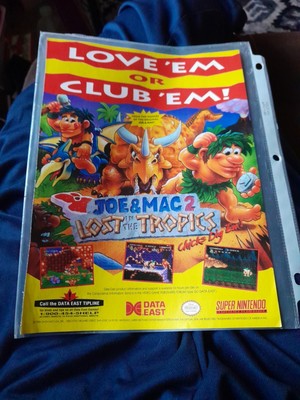 Joe & Mac Sega 2 Genesis Super Nintendo SNES NES Promo Ad Advertisement ...