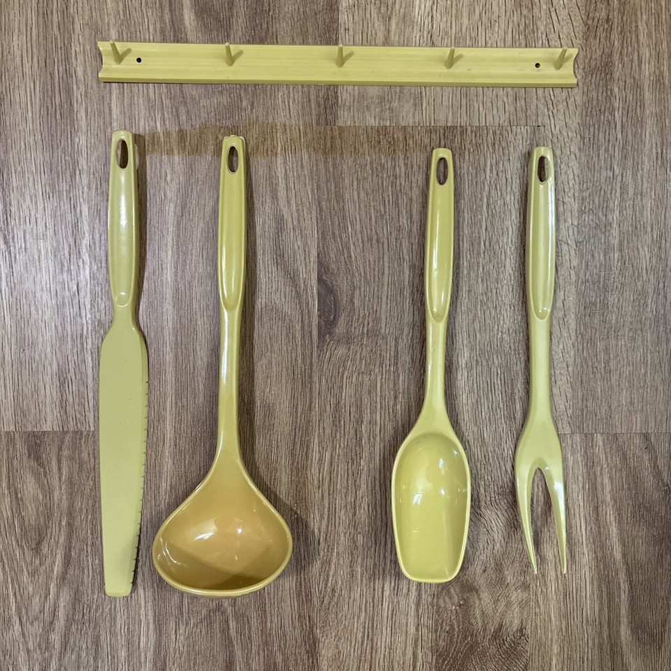 Vintage Foley Yellow Plastic 5 Piece Set Kitchen Utensils Cooking | eBay