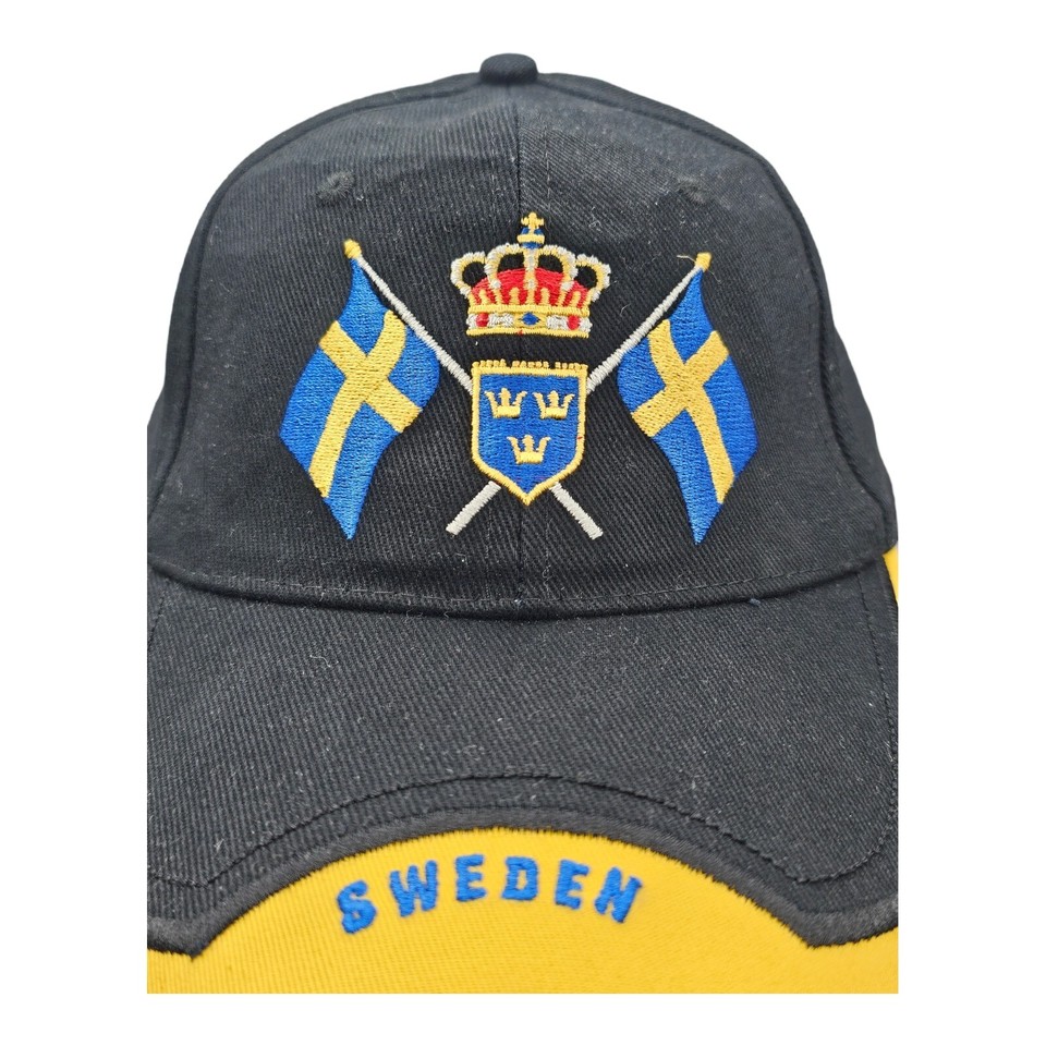 Sweden Sverige Flag Embroidery Allan Flink Souvenir Strapback ...