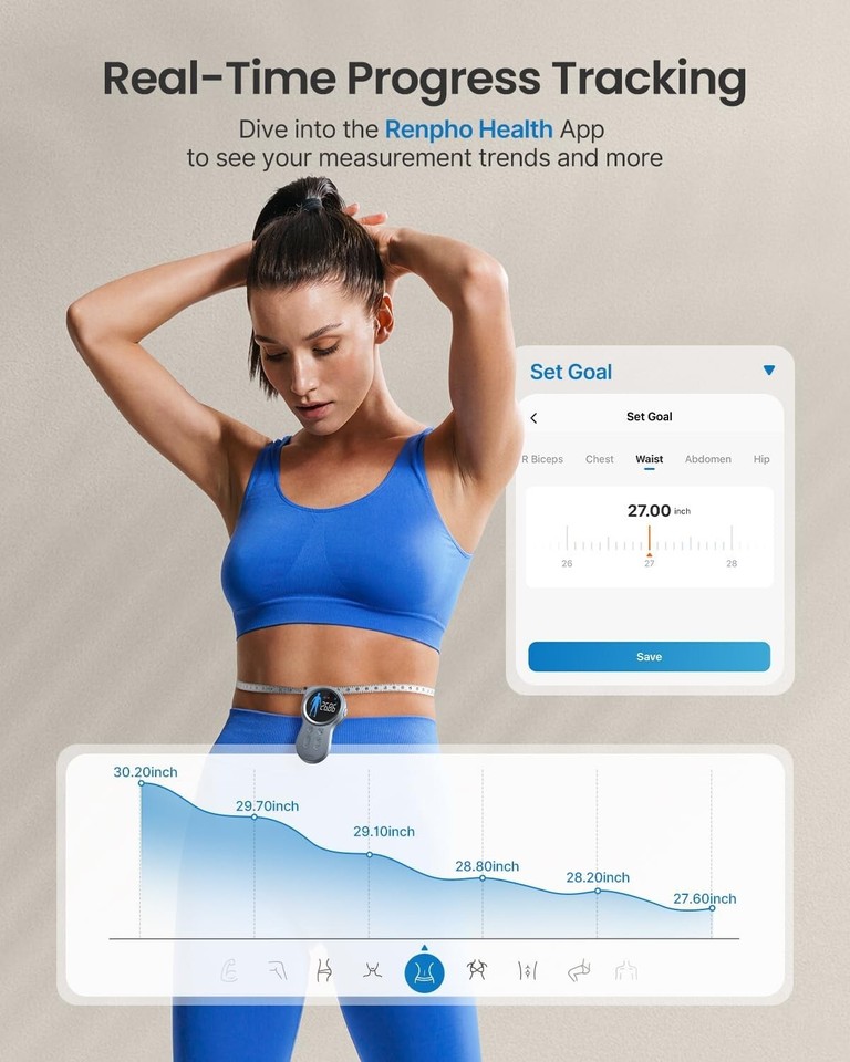 Smart Tape Measure Body Measuring Tape for Weight Loss Bluetooth Tape ...