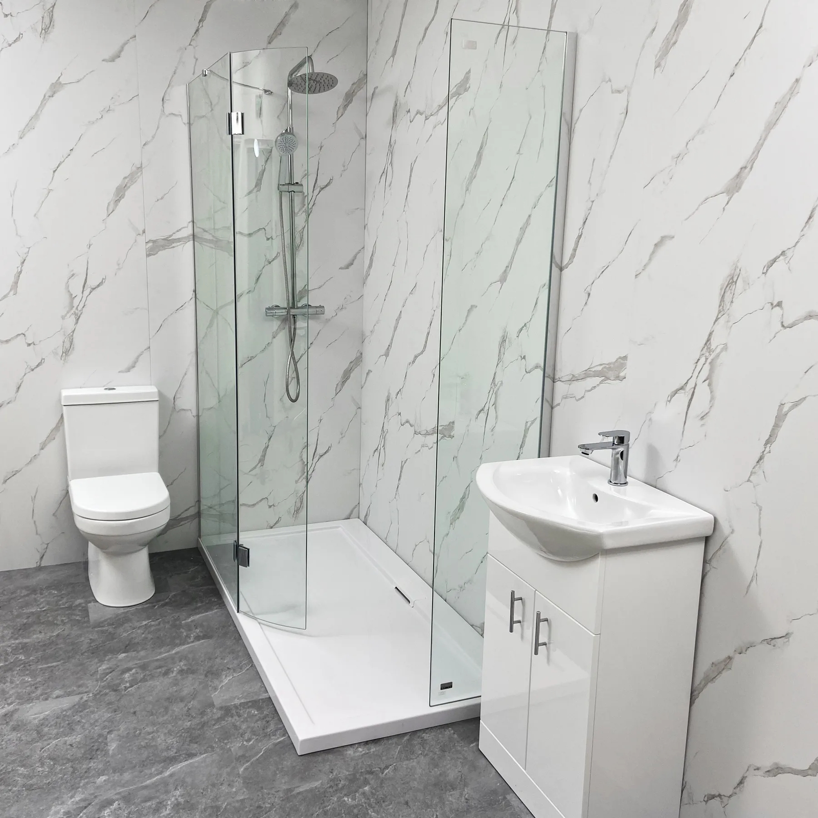 Merlyn Series 8 Walk In Shower Suite Inc Tray 550mm Vanity Unit & Life ...