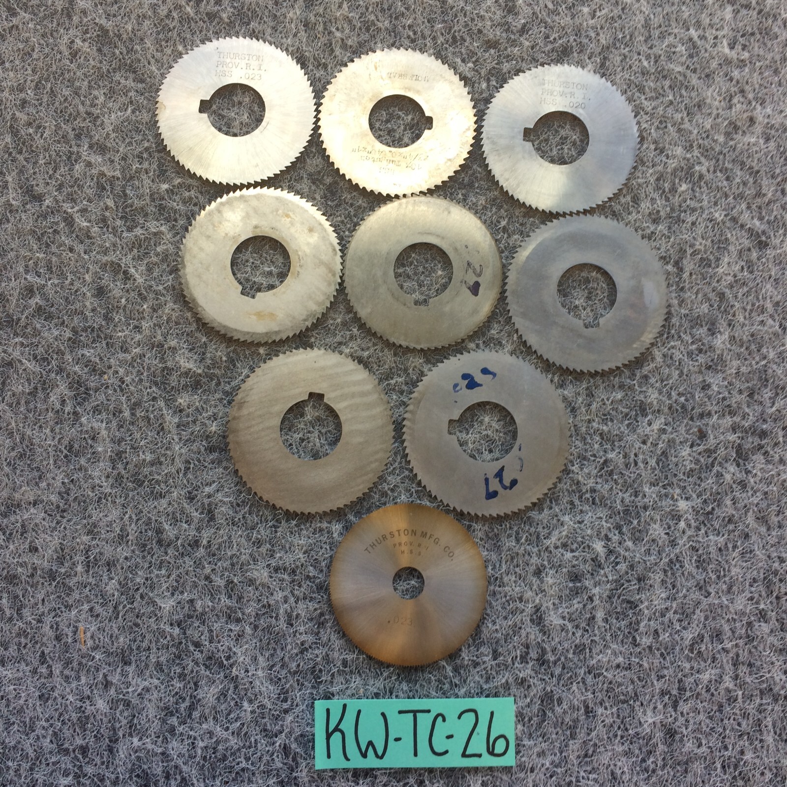 Lot of 9 Horizontal Milling Cutter and Metal Slitting Saw Various ID ...